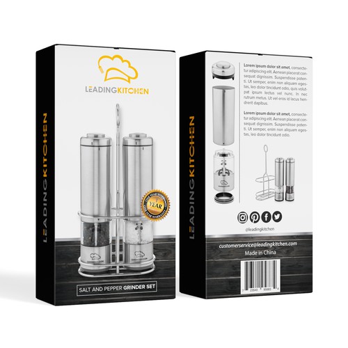 Design an Eye-catching Packaging for a Salt and Pepper Grinder Set ...
