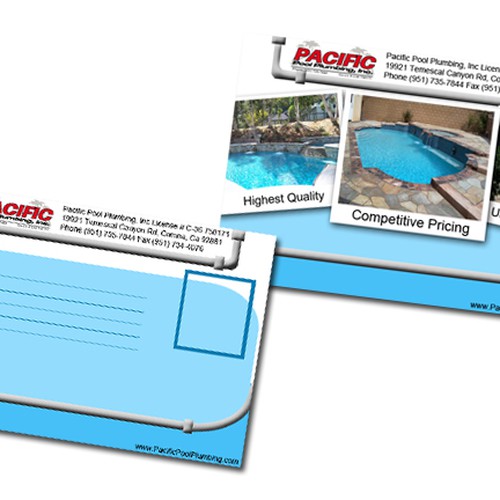 Pacific Pool Plumbing Postcard Design | Print or packaging design contest