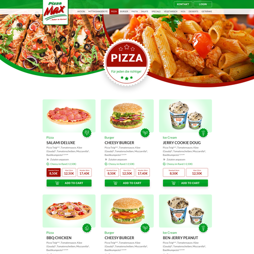 Pizza Max - Redesign Category Page | Web page design contest