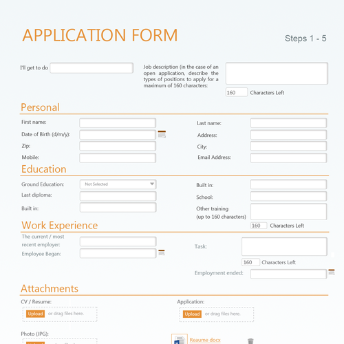 Simple job application form | Social media page contest