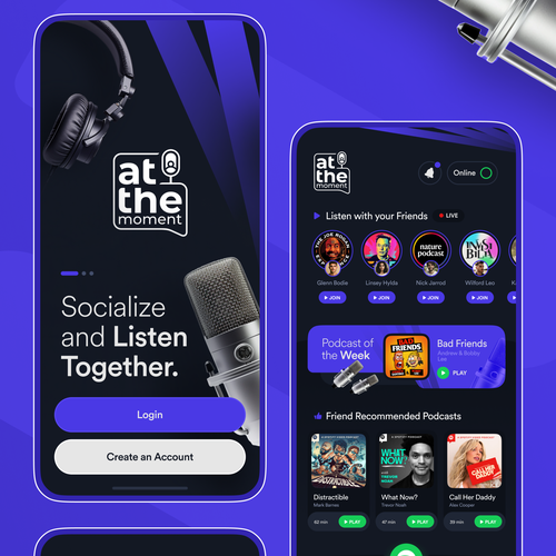 Designs | Modern, Clean, Popping Design for a New Podcast App | App ...