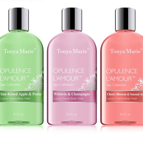 Create an elegant front label for a luxury creme body wash for our spa ...
