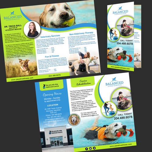 Design a brochure for canine veterinary rehabilitation practice ...