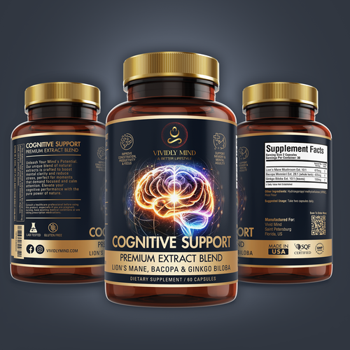 Designs | "Vivid Label Design for New Cognitive Support Capsules ...