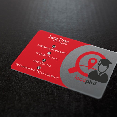 Business Card Redesign for Local Lead Generation Company "Local PhD ...