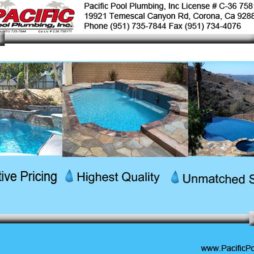 Pacific Pool Plumbing Postcard Design | Print or packaging design contest