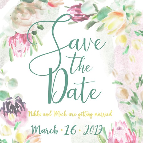 Australian Native Flower Inspired Wedding Invitation | Card or ...