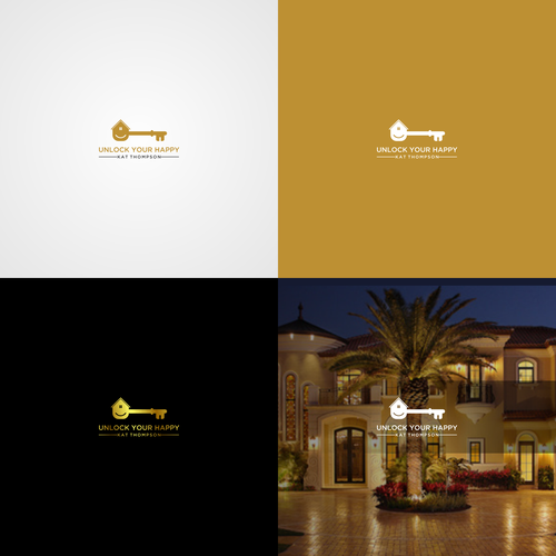 design a vintage key, with the slogan 'unlock your happy' | Logo design ...