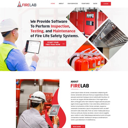 Designs | Design a modern landing page for our fire inspection software ...