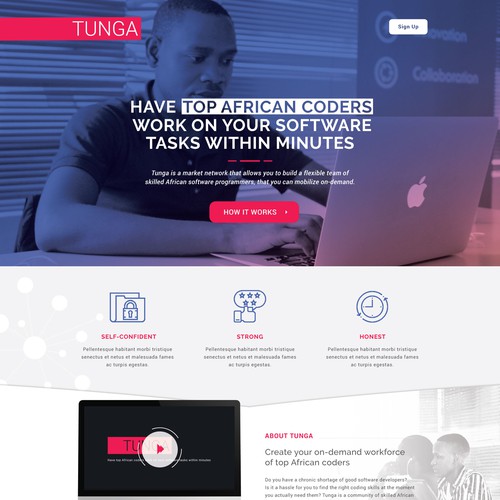 Create an awesome landing page design for Tunga. | Landing page design ...