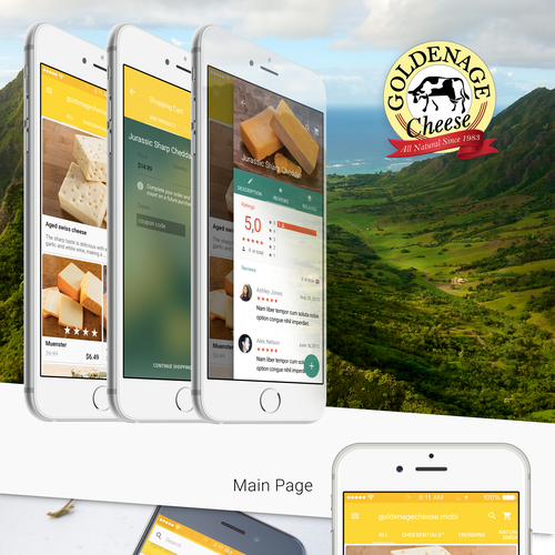 Need mobile cheese ecommerce website created | App design contest