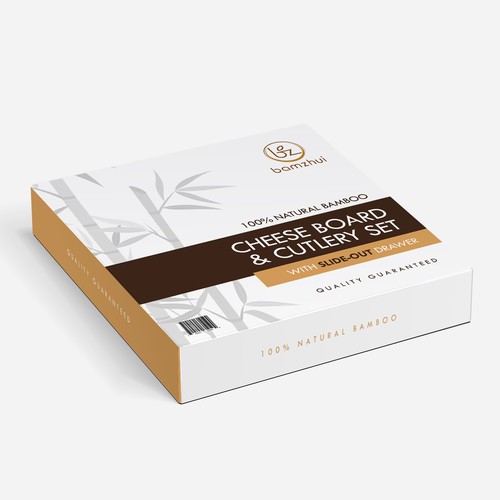 Elegant Bamboo Cheese Board Retail Package | Product packaging contest
