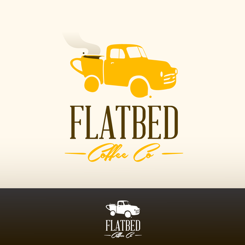 Mobile coffee shop flatbed truck logo | Logo design contest