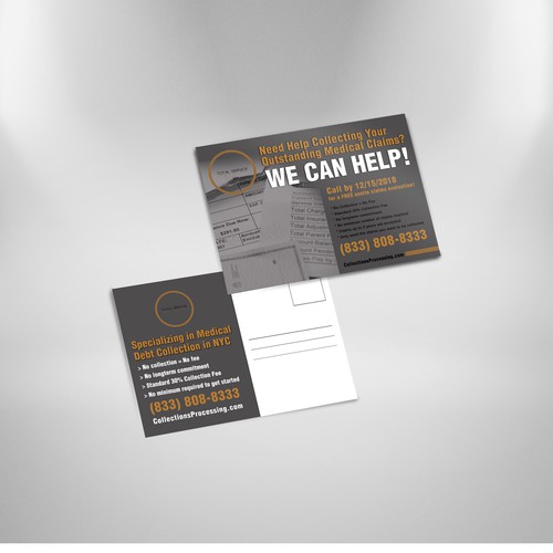 Postcard for Medical Debt Collection Agency in NYC | Postcard, flyer or ...