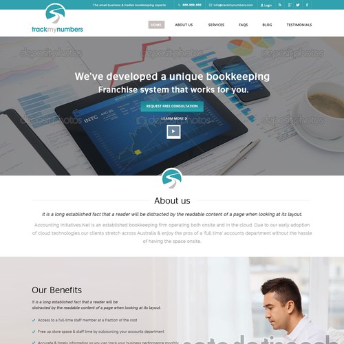 Design a clean, modern website for a bookkeeping business | WordPress ...
