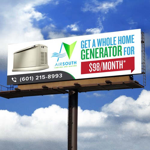 Designs | Create a billboard offering a whole home generator | Signage ...