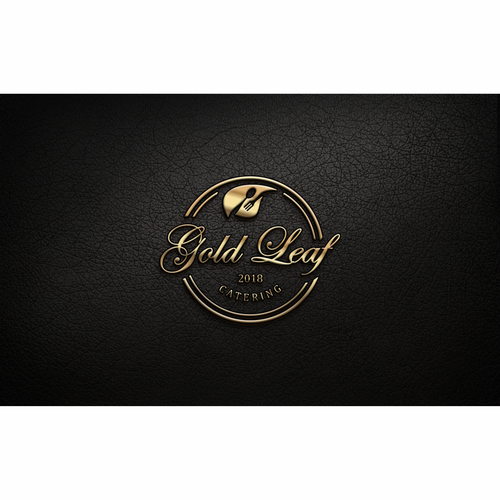 Create a sophisticated, modern logo for Gold Leaf catering offering ...