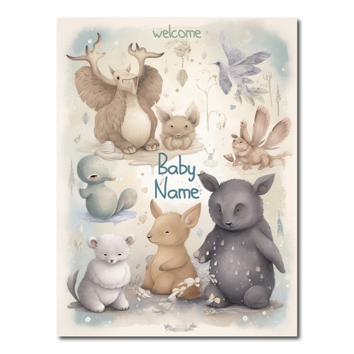 Designs | Design unique baby nursery poster with magical creatures ...