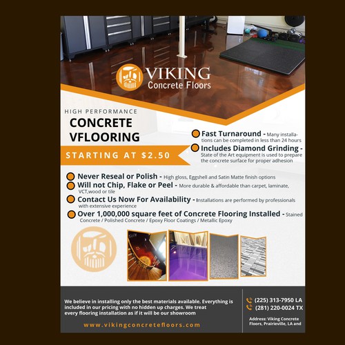 Create a captivating & impactful flyer for concrete flooring - many ...