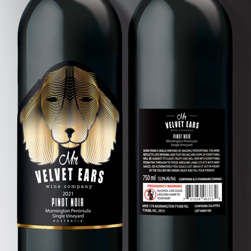 Designs | Fresh, clean & modern label for Mr Velvet Ears Wine Company ...