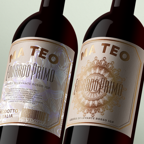 New label for Edoardo Primo wines | Product label contest
