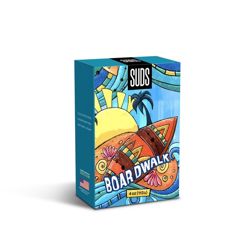 Designs | SUDS™ Bar Soap Packaging with Custom Illustrations - 5 Box ...