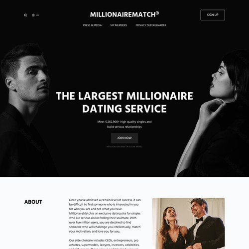 Designs | Need a very luxury design for our dating site homepage | Web ...
