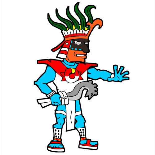 mayan bad ass character cartoon dude | キャラクター・マスコットコンペ