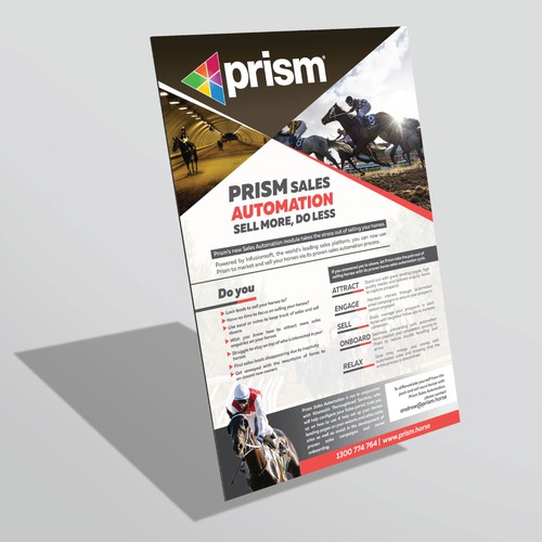 Design an eye-catching single page brochure for horse racing technology ...