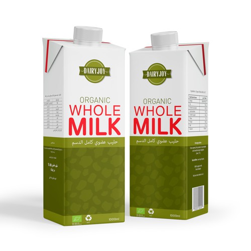 Creative Organic Milk Package with English & Arabic | Product packaging ...