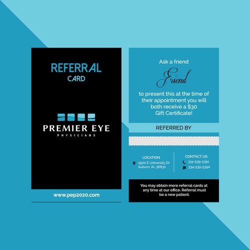 Referral Card for Premier Eye Physicians | Other business or ...