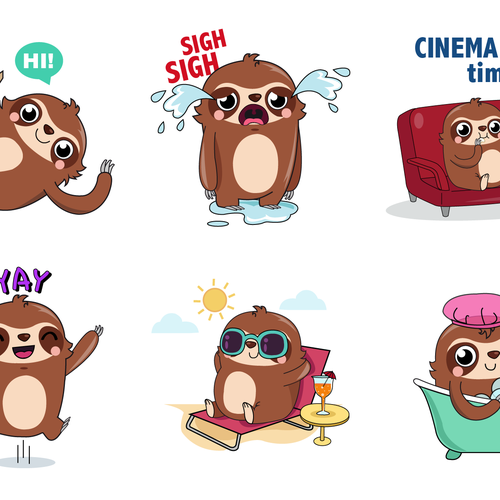 Sloth Emoji Stickers | Character or mascot contest