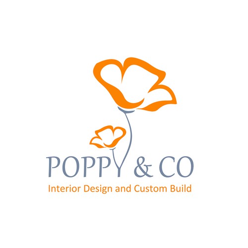 Design a beautiful poppy flower logo for interior designer and ...