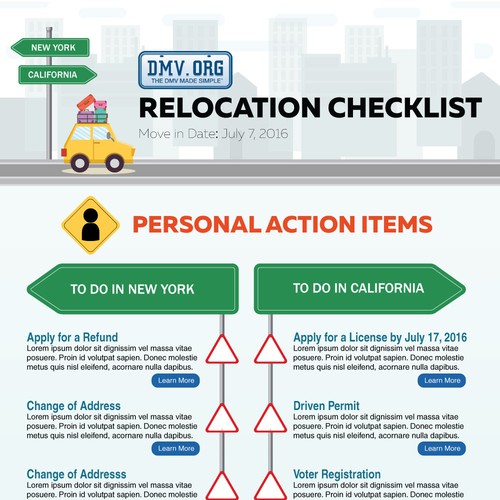 Creating a Relocation Checklist for DMV.org | Infographic contest