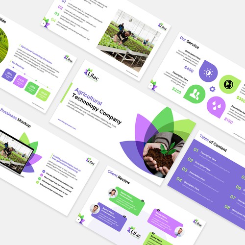 Designs | Lilac Agriculture PPT | PowerPoint template contest