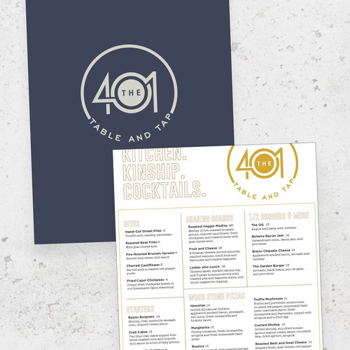 THE '401 TABLE AND TAP MENU DESIGN | Menu contest