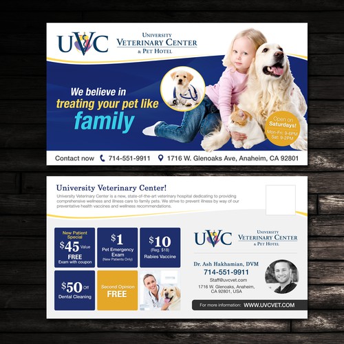 Designs | Postcard for NEW State-Of-The-Art Vet Hospital | Postcard ...