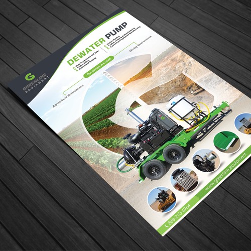 Create a flyer of a mining operation scene, and add our product into ...