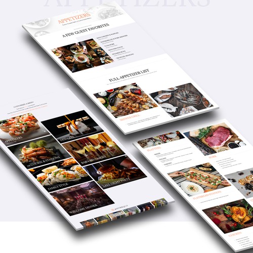 Designs | Open Fire Wedding Catering Menu Design | Web page design contest