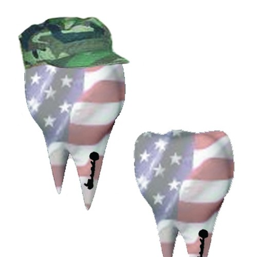 Tooth shaped American Flag- in support of our troops | Logo design contest