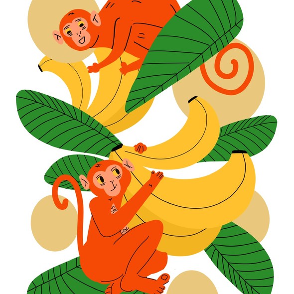 Monkey Illustrations: the Best Custom Illustrated Monkey Image Ideas ...