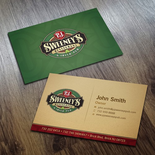 Designs | Irish Pub Business Card Design | Business card contest