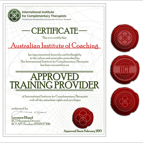 Membership Certificate and professional Seal design for natural ...