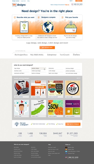 99designs Homepage Redesign Contest | Web page design contest