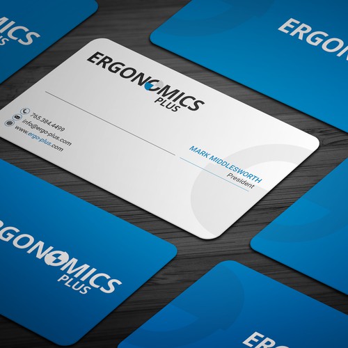 Create an eye-catching, professional business card for Ergonomics Plus ...