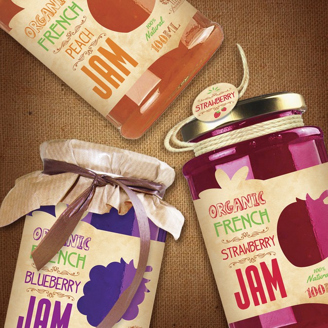 ORGANIC JAM : design a brand for USA and Europe markets | Product label ...