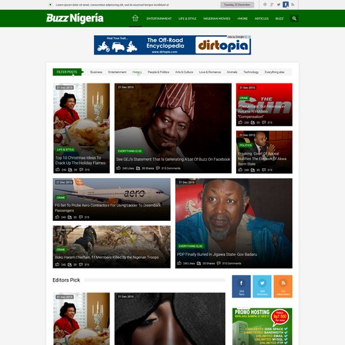 Create an Eye Catching Wordpress Theme Design For a News Blog ...