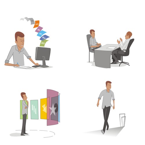 Stylized illustrations for interview process | Illustration or graphics ...