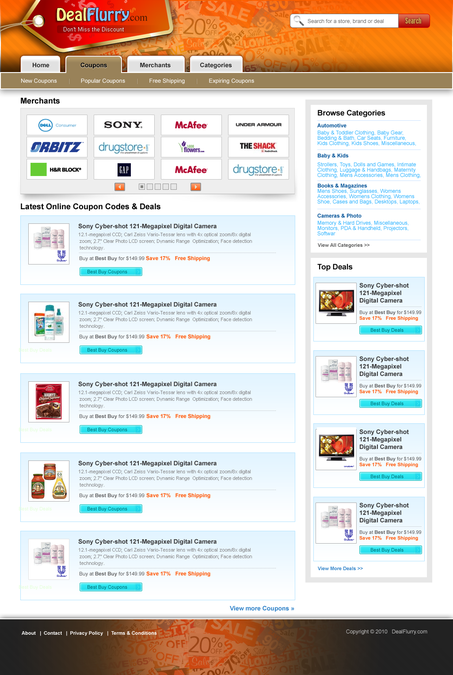 Coupon Website Design | Web page design contest