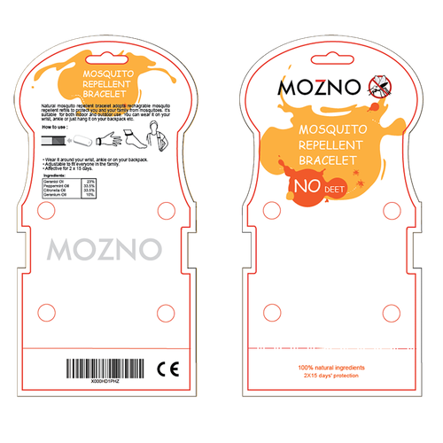 Mosquito Repellant Band Camping / Bug Control Product Package Design ...